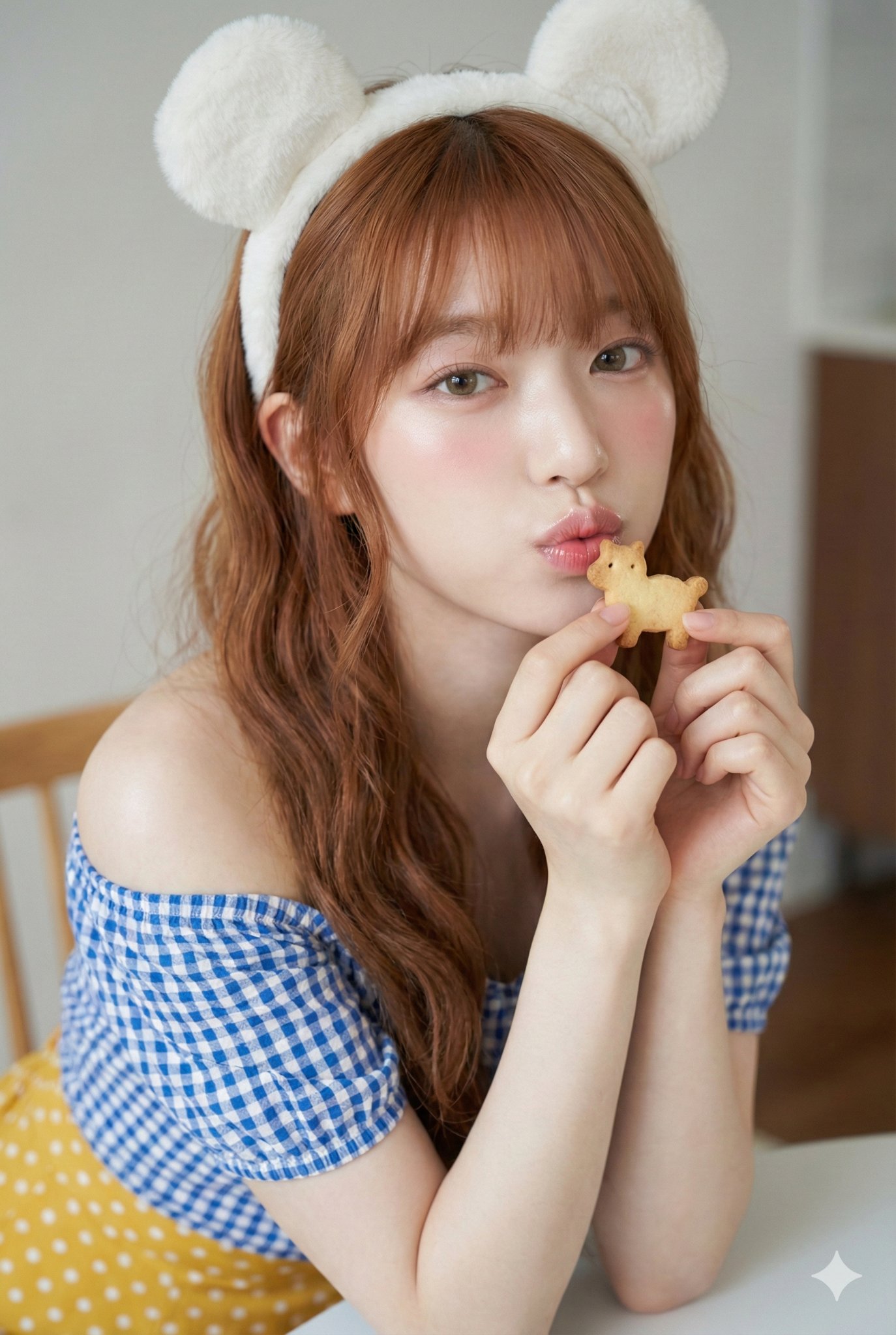 俏皮少女手持饼干肖像 - Whimsical Girl Holding Character Cookie Portrait - AI ...