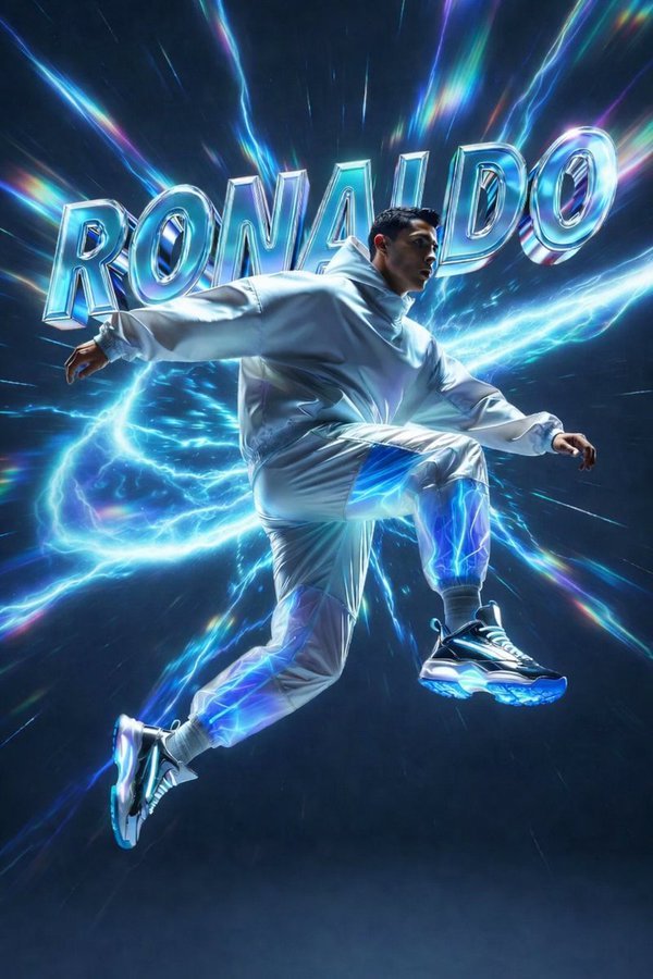 超写实未来主义足球运动员动态海报 - Hyper-realistic Futuristic Football Player Dynamic ...